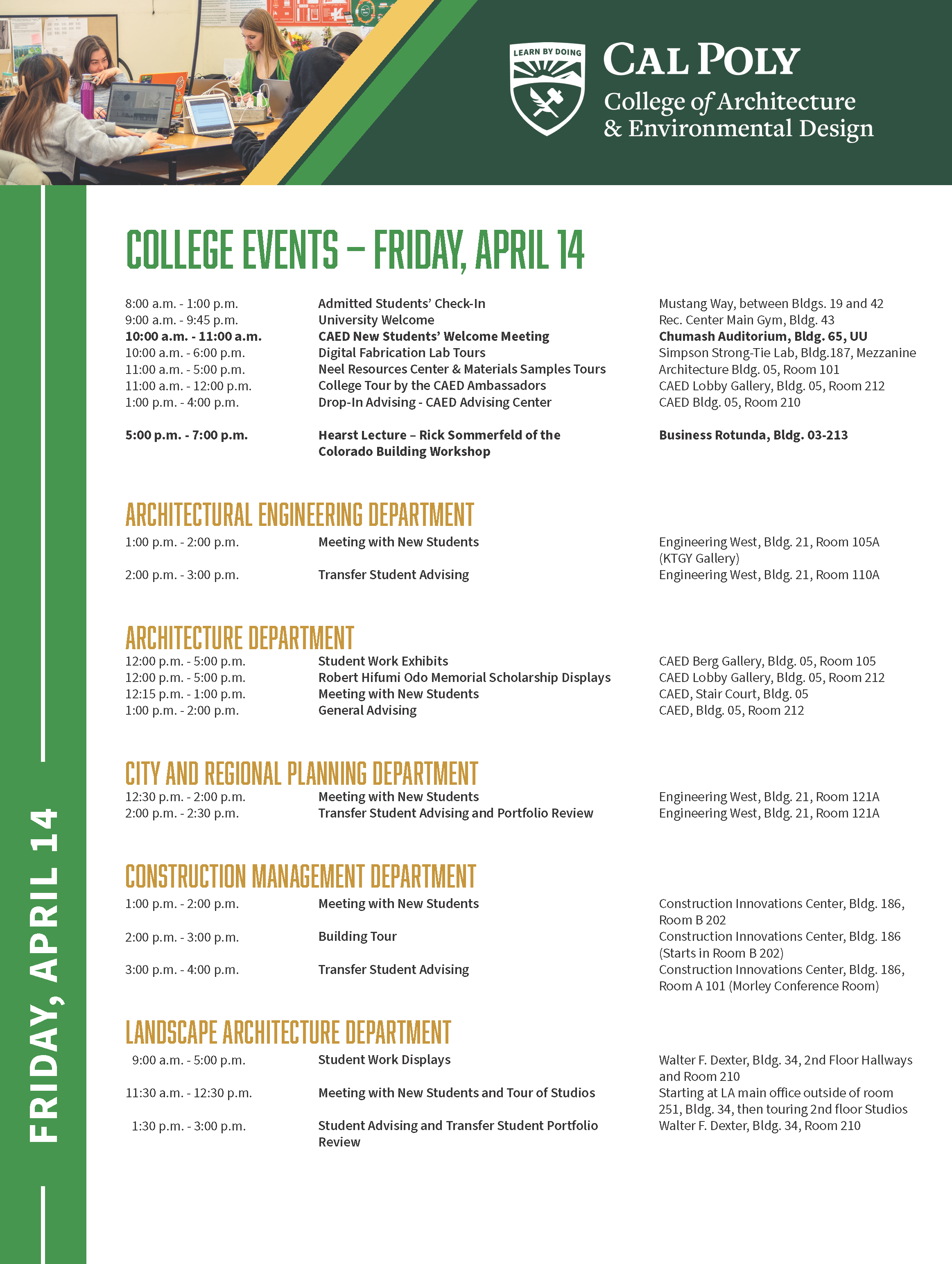 Cal Poly's 30th Annual Open House Schedule - College of Architecture ...