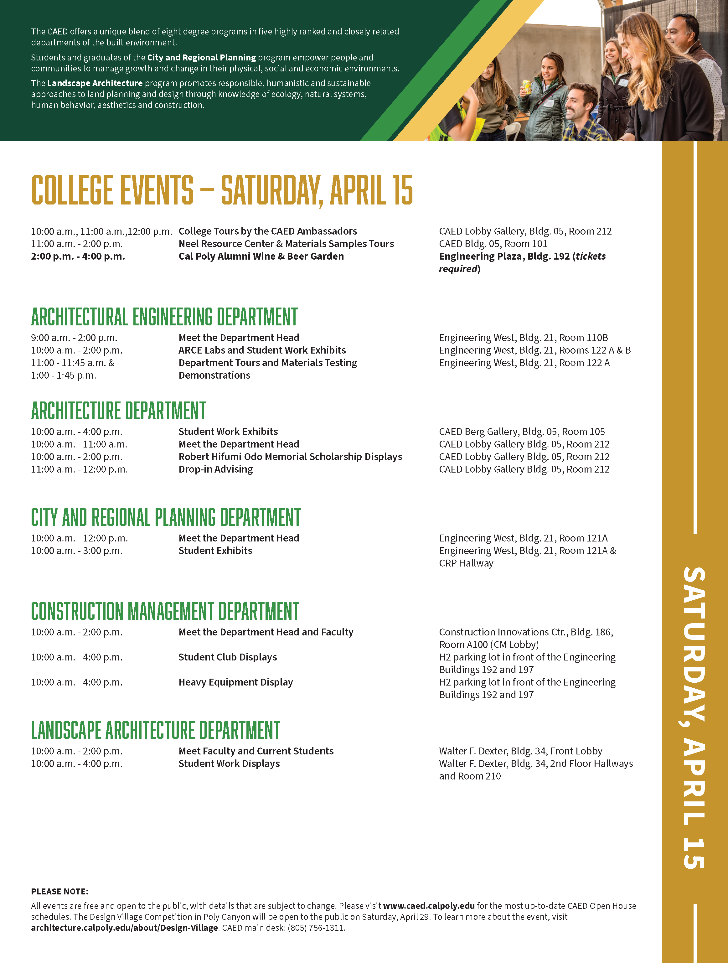 Cal Poly's 30th Annual Open House Schedule - College of Architecture ...