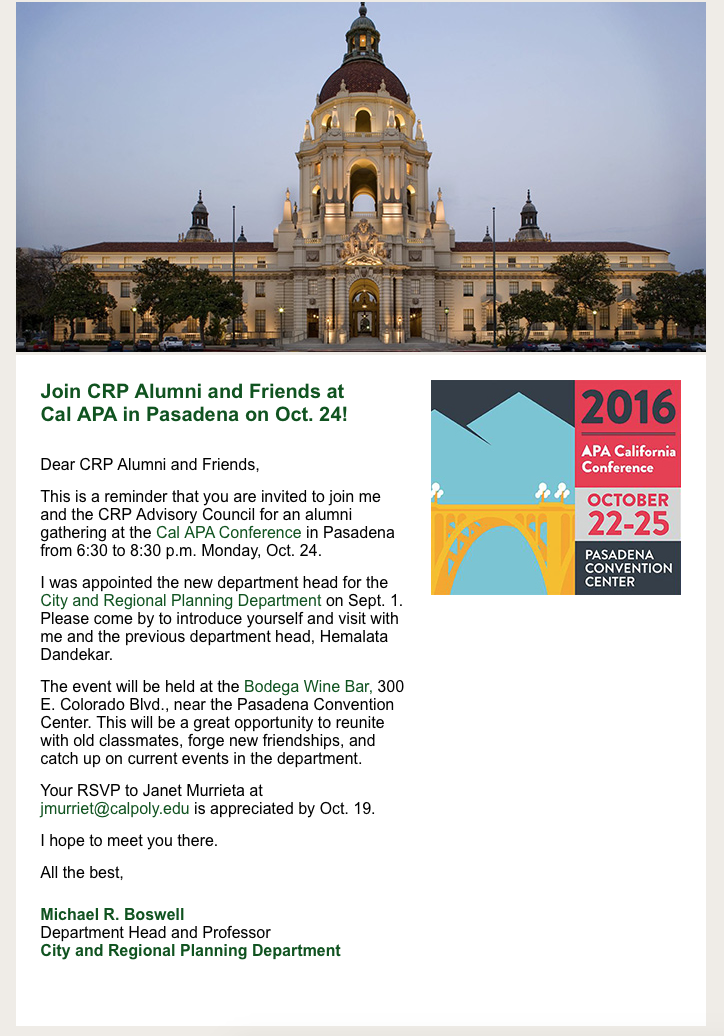 Cal APA Conference Alumni Reception - College of Architecture ...