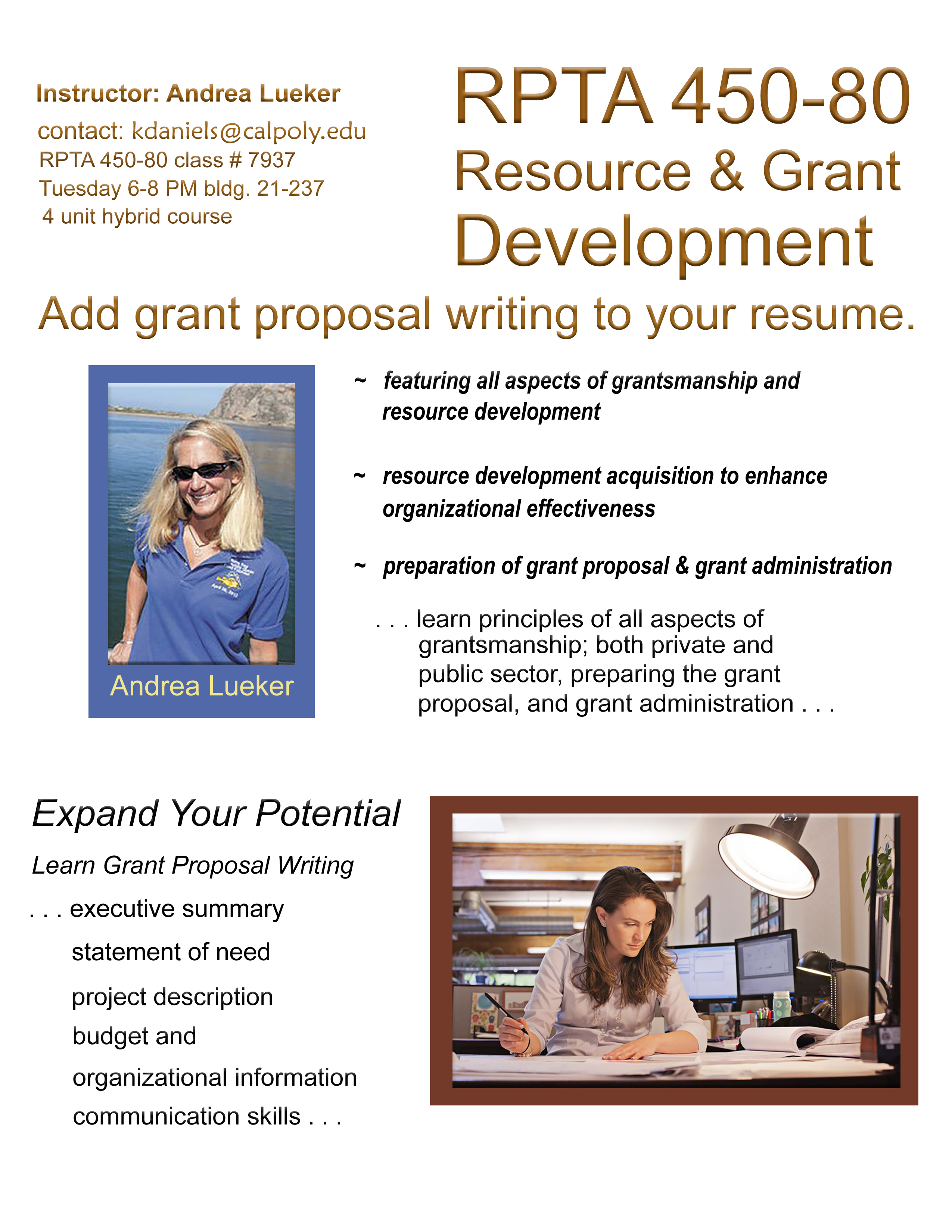 RPTA 450 Resource & Grant Development 4-unit Hybrid Course - Experience ...