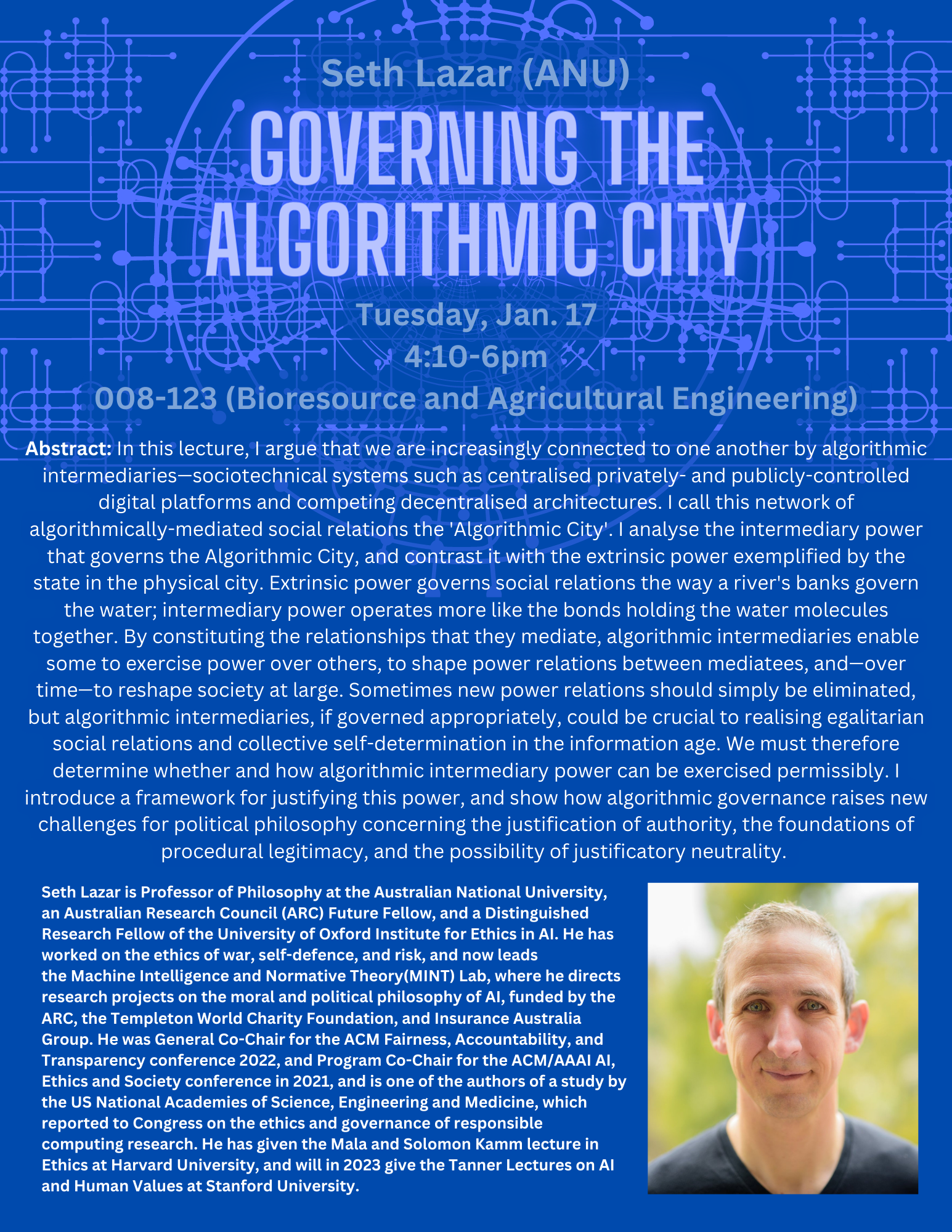 Talk: "Governing the Algorithmic City" - Philosophy Department - Cal ...