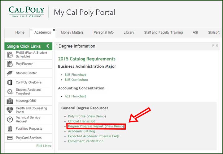 Degree Progress Report Guide - Office of the Registrar - Cal Poly, San Luis Obispo